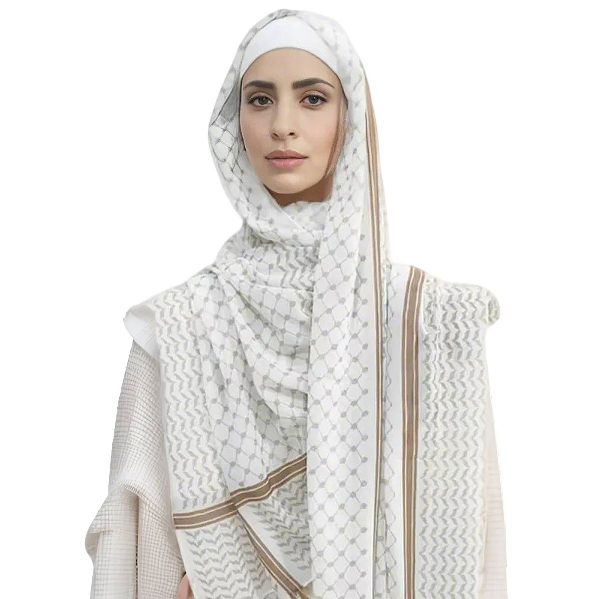 Palestinian Keffiyeh Shemagh Hijab Scarf, Muslim Women Kuffiyeh Arab H ...