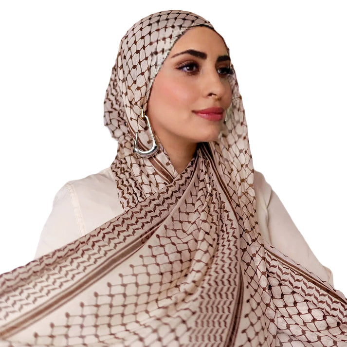 Palestinian Keffiyeh Shemagh Hijab Scarf, Muslim Women Kuffiyeh Arab H ...