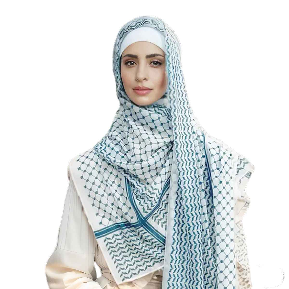 Palestinian Keffiyeh Shemagh Hijab Scarf, Muslim Women Kuffiyeh Arab H ...