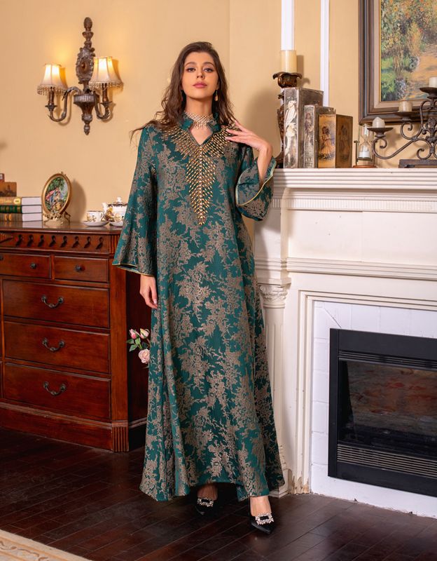 Eid Kaftan Dress Embroidery Beads Doris Women Caftan Dress – Urgarment