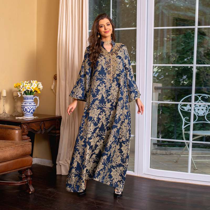 Eid Kaftan Dress Embroidery Beads Doris Women Caftan Dress – Urgarment