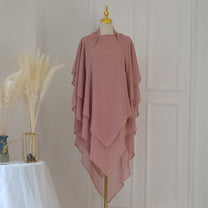 3 Layer Chiffon 11 Color Options Muslim Women Long Khimar – Urgarment